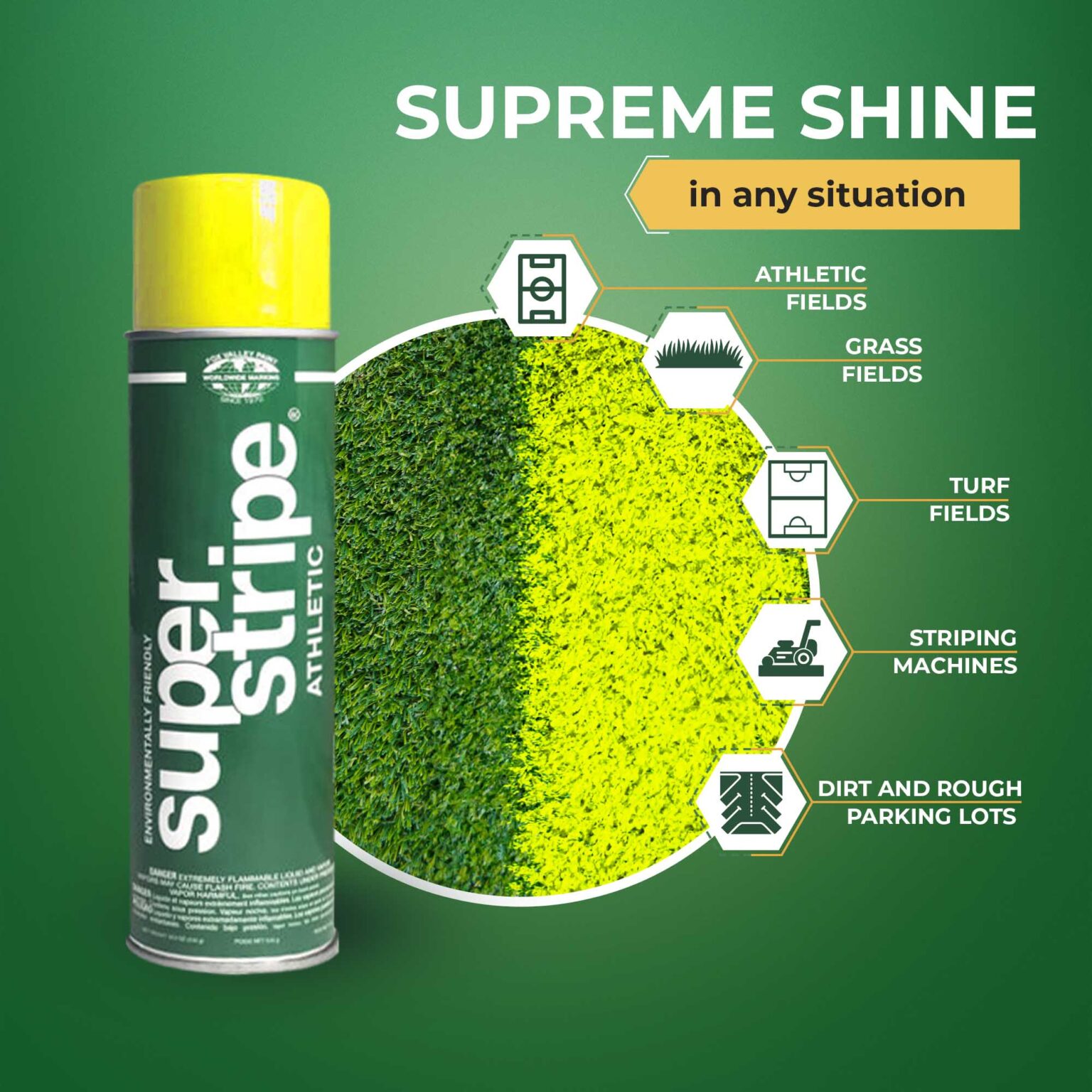 Aerosol Athletic Field Marking Paint | Super Stripe Water-Based Field ...