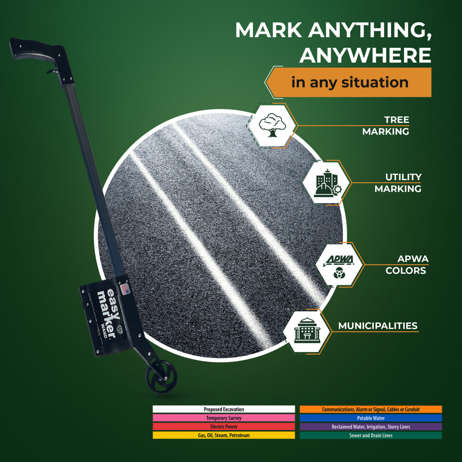 Field and Pavement Spray Paint Wand – 34" Marking Tool